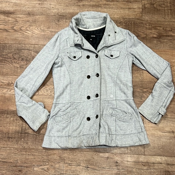 Hurley | Jackets & Coats | Hurley Greywht Double Breasted Fleece Jacket ...